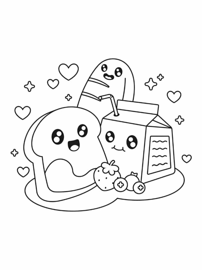 Beste kleurplaat eten schattig top gratis voor kinderen - Kleurplaat.org