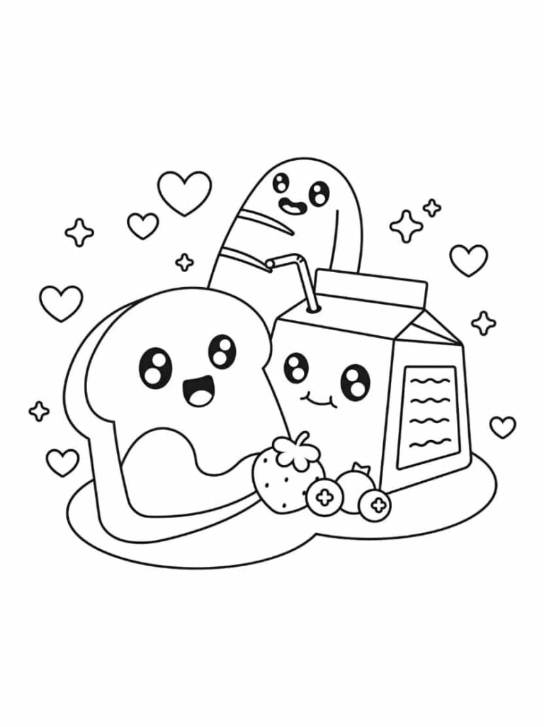 Beste kleurplaat eten schattig top gratis voor kinderen - Kleurplaat.org