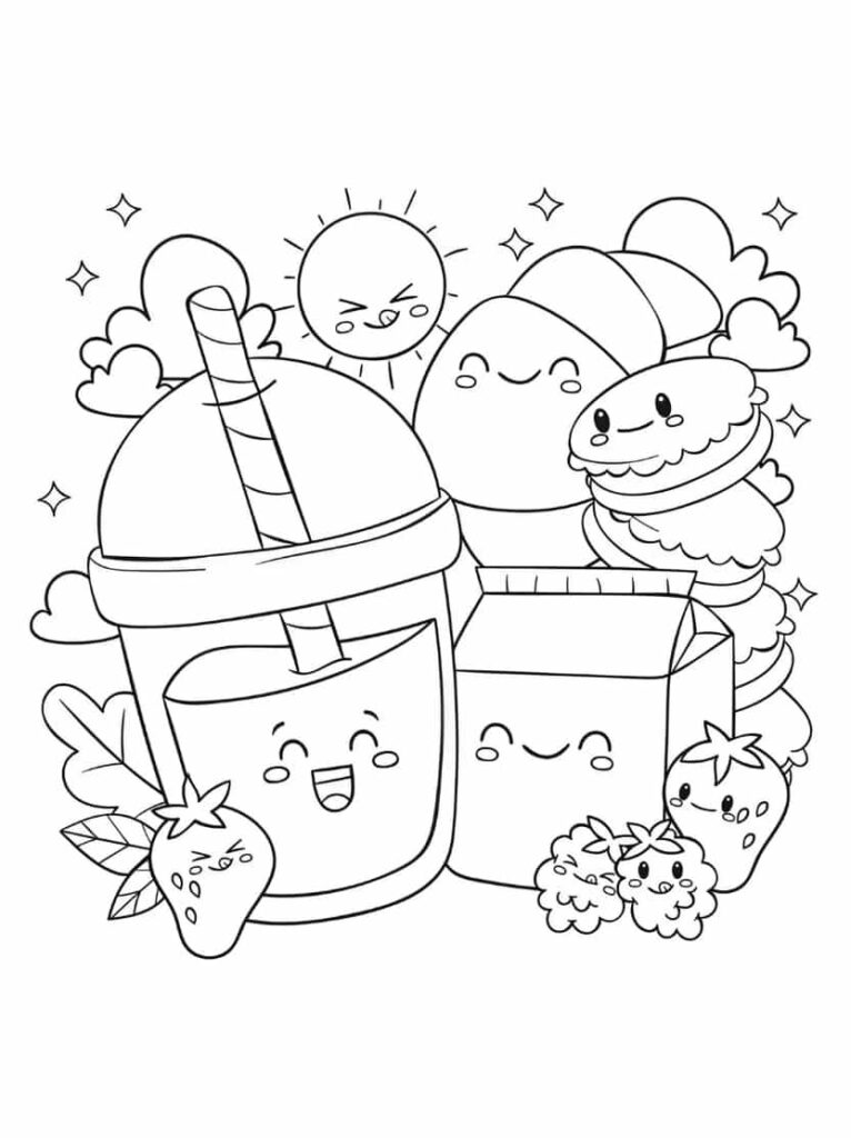 Beste kleurplaat eten schattig top gratis voor kinderen - Kleurplaat.org