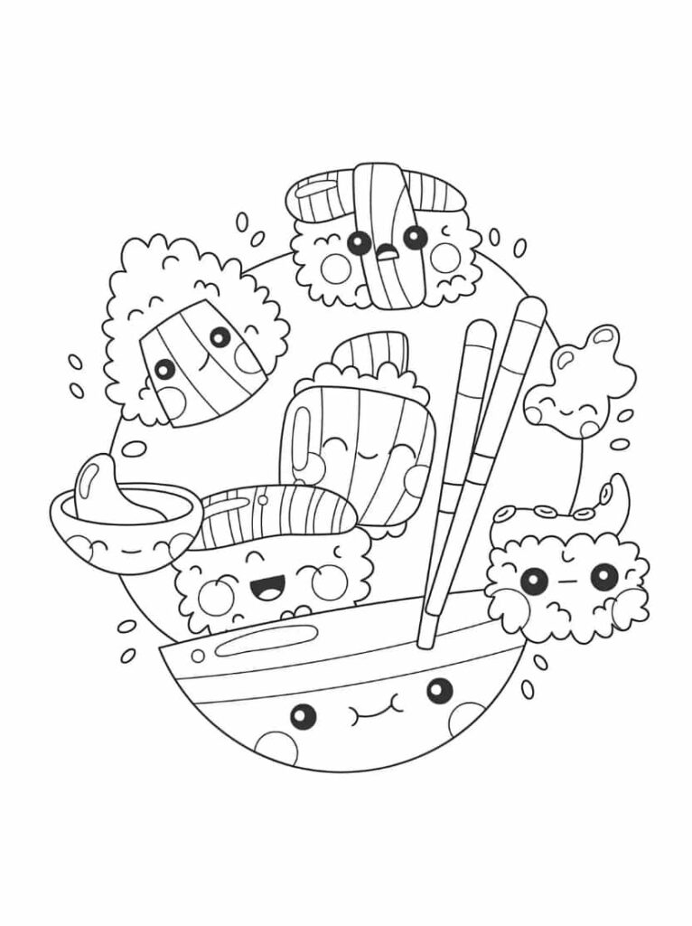 Beste kleurplaat eten schattig top gratis voor kinderen - Kleurplaat.org