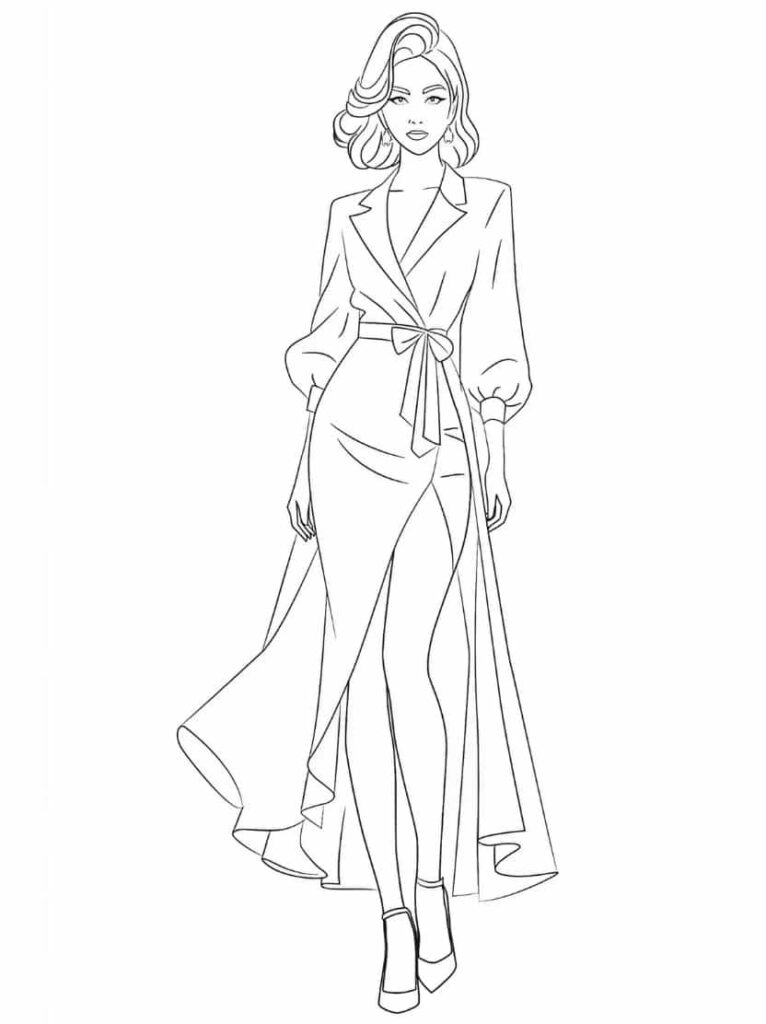 Best Lively Top Model Coloring Page for Kids - Coloringpage.org