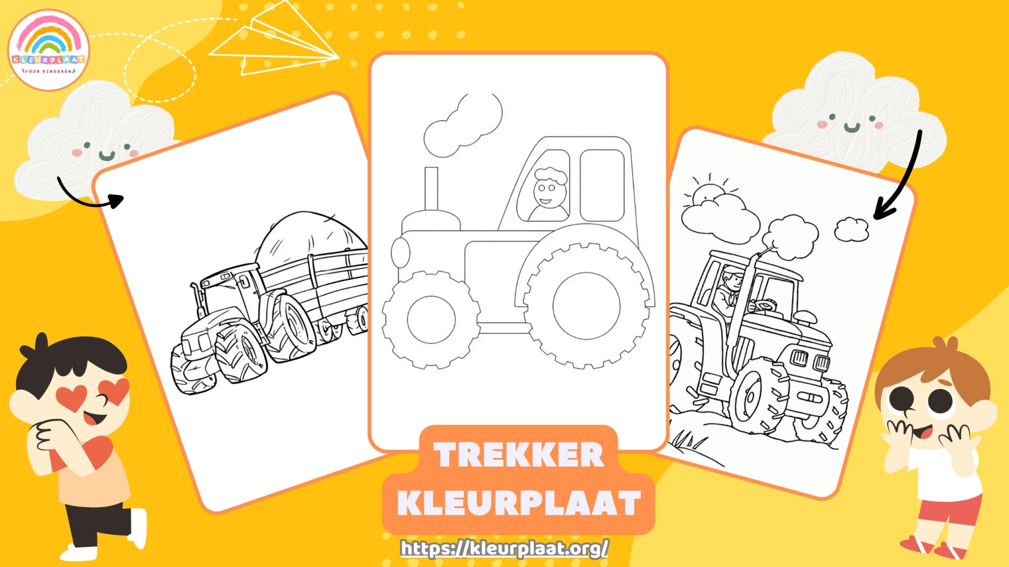 Trekker kleurplaat: Levendige tekeningen voor kinderen om in te kleuren ...