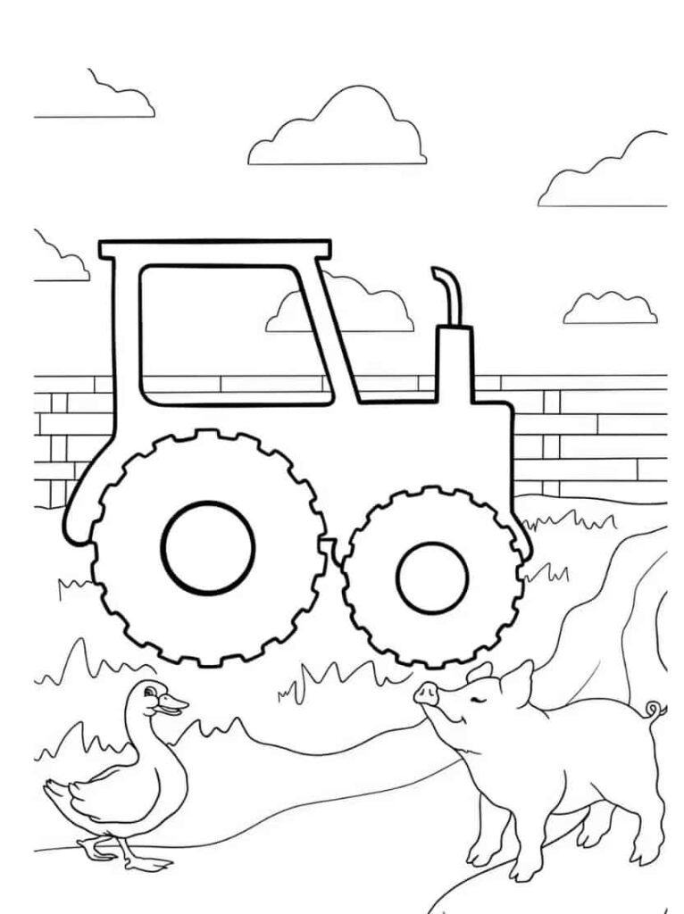 Trekker kleurplaat: Levendige tekeningen voor kinderen om in te kleuren ...