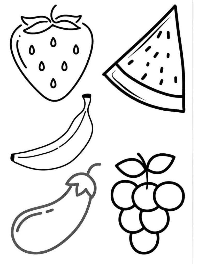 Kleurplaat fruit : kleur om bekende vruchten te ontdekken - Kleurplaat.org