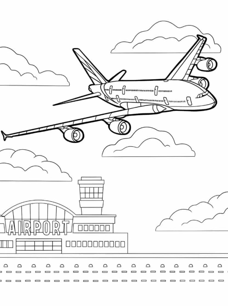 Kleurplaat vliegtuig: Inkleuren van bijzondere vliegtuigen voor ...