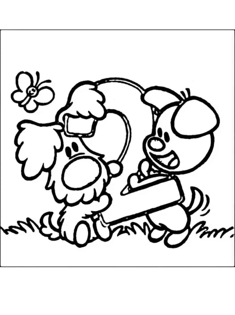 Gratis woezel en pip kleurplaat voor moeders en baby's - Kleurplaat.org